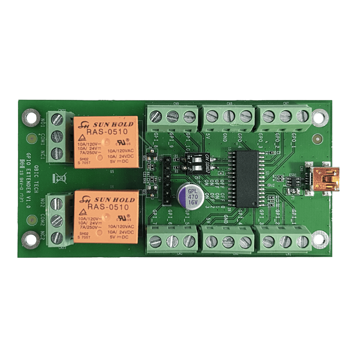 AC-500 GPIO / Relay Extender Board - Qbic Technology
